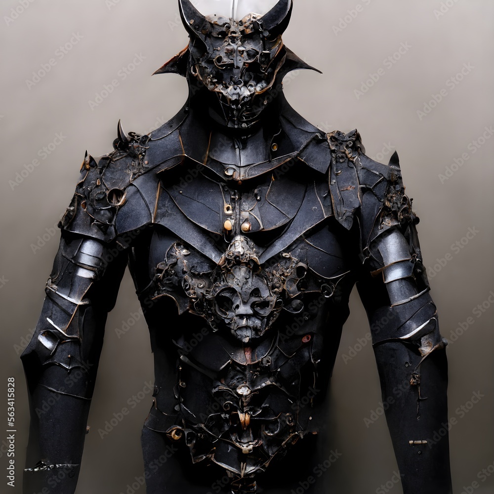 male gothic demon slayer final fantasy armor normal map texture flat 2D ...