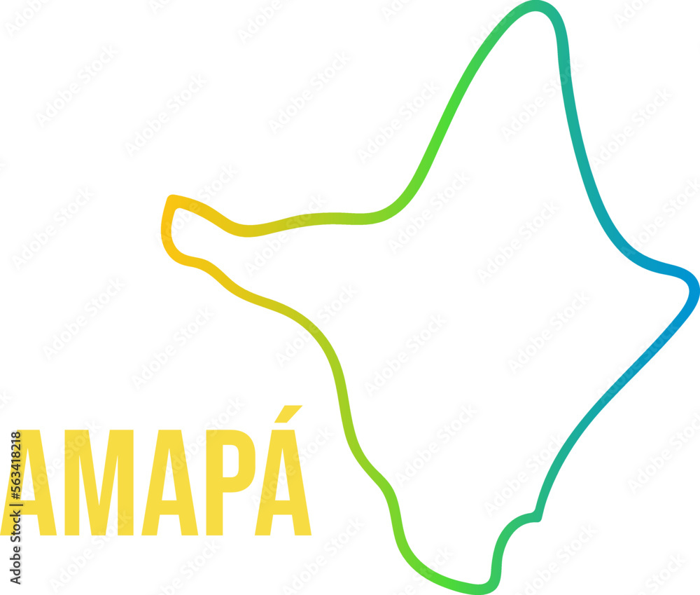 State of Amapa simplified map Stock Vector | Adobe Stock