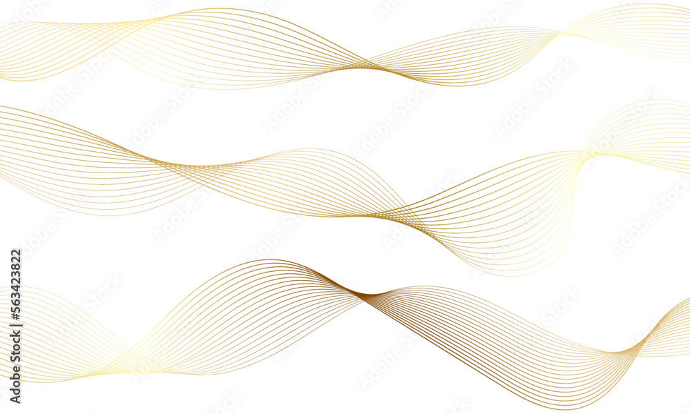 Abstract gold gradient wave element for design. Digital frequency track ...