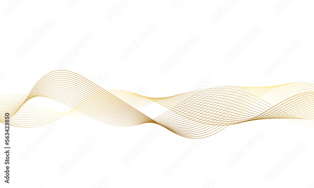 Abstract gold gradient wave element for design. Digital frequency track ...