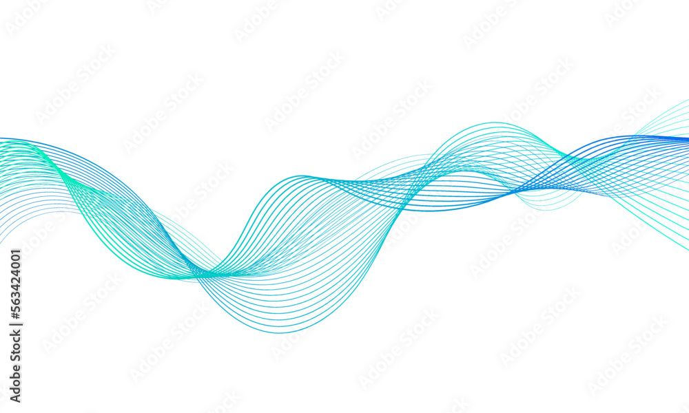 Abstract colorful gradient wave element for design. Digital frequency ...