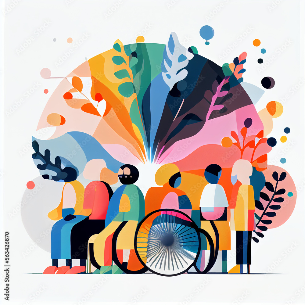 inclusive diverse society of the future Stock Illustration | Adobe Stock