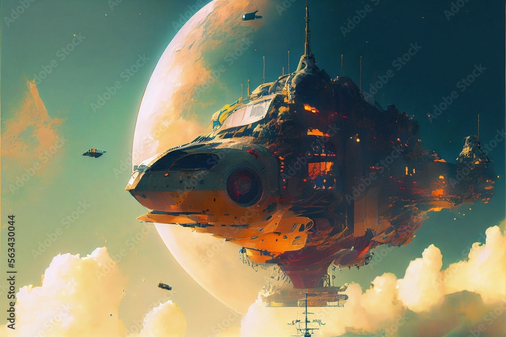 Ilustração do Stock: classic vintage sci-fi magazine poster book cover ...