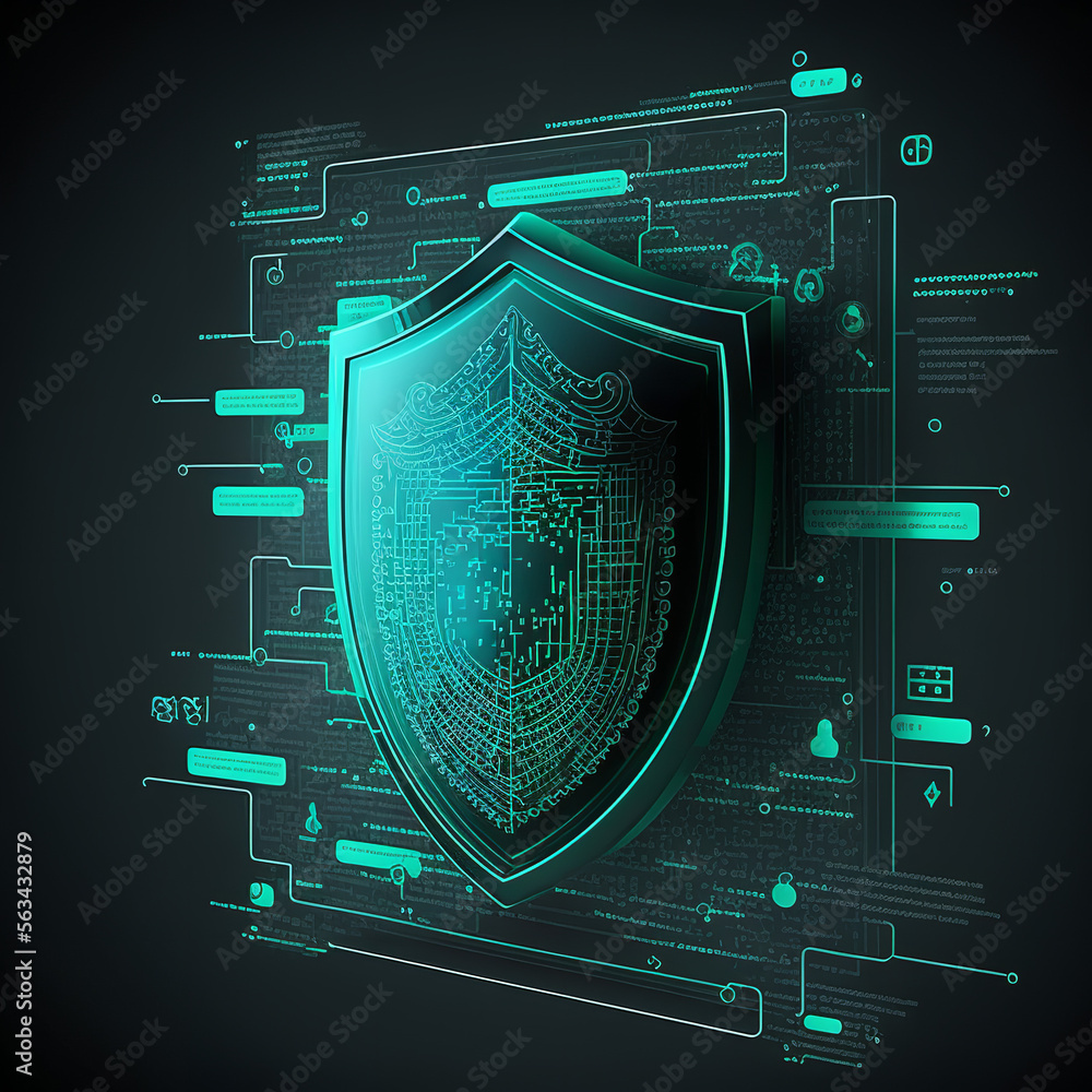 Logo Badge fot IT Cyber security created with generative AI ilustración ...