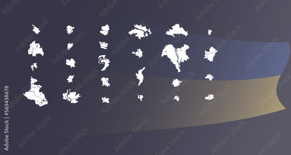Stockvector Administrative divisions of Ukraine - set of maps of the ...