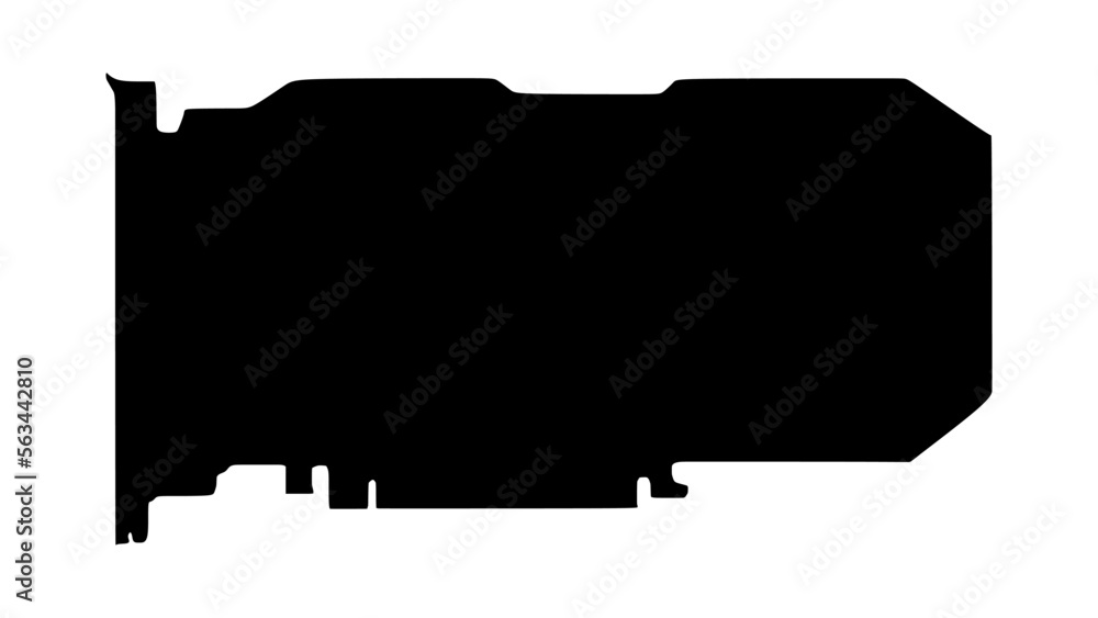 The best computer gaming graphic card silhouette, vector illustration ...