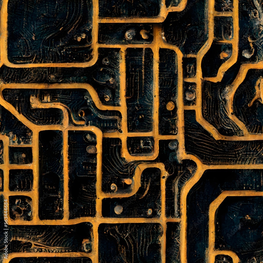 printed circuit board by Giger displacement height soft map topdown ...