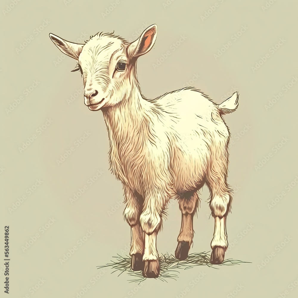Kid's Adorable Hand-Drawn Goats: A Wildly Cute Collection (generative ...