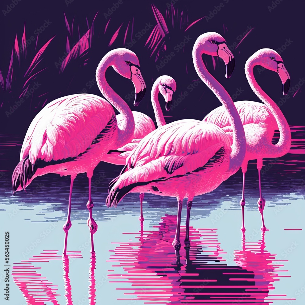Purple Flamingos