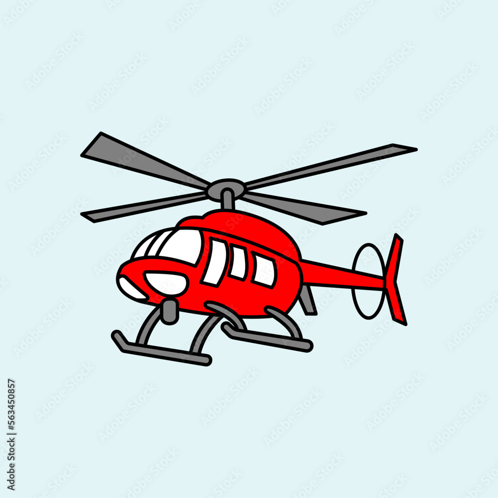 Cute Helicopter cartoon. vector illustration Stock Vector | Adobe Stock