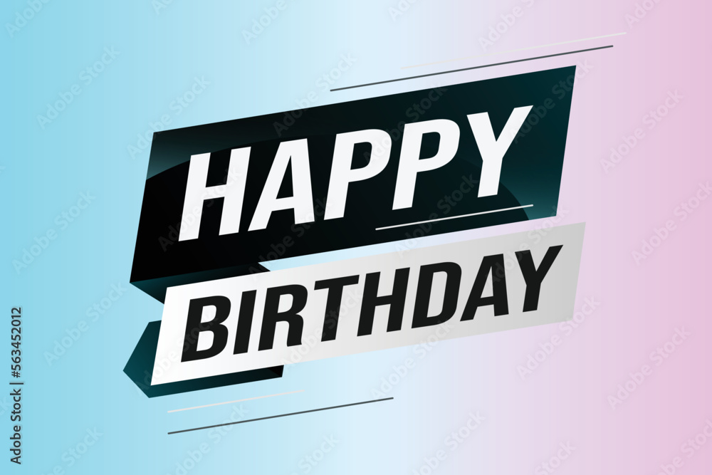 happy birthday word concept vector illustration with lines modern ...