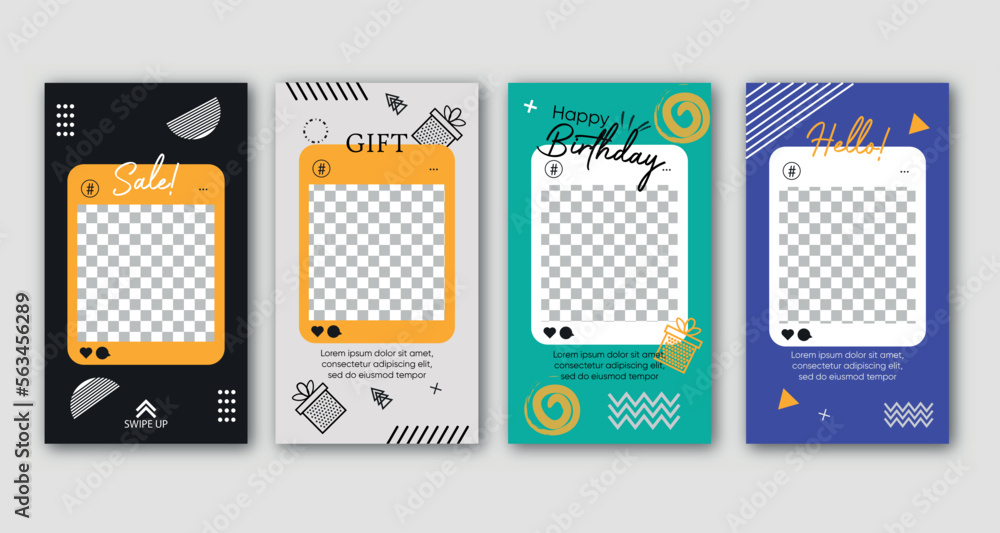 Stories template set for event, presentation, flyer, poster, and ...