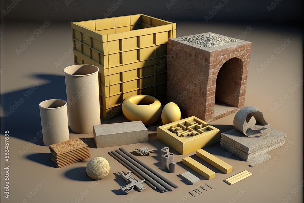 Illustration of Basic Construction Materials, ready to use on a house ...