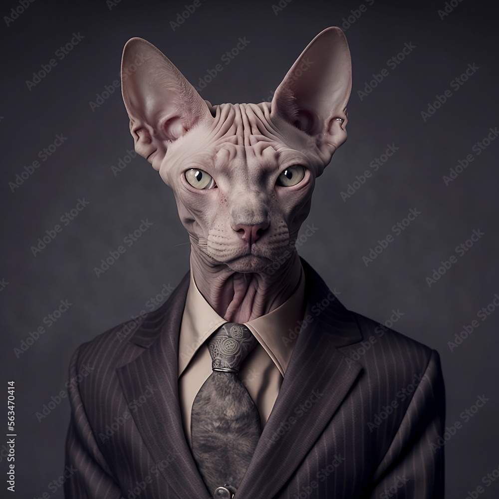 Cat wearing a professional business suit created by Generative AI Stock ...