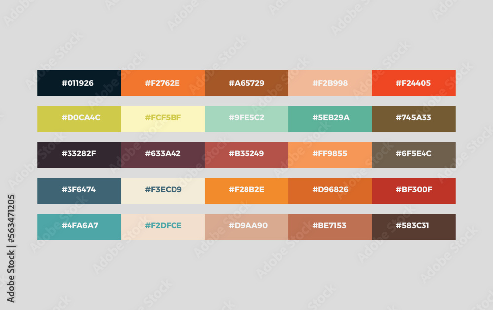 Vintage Color Chart. Print Test Page. Color Numbers or Names. HEX codes ...