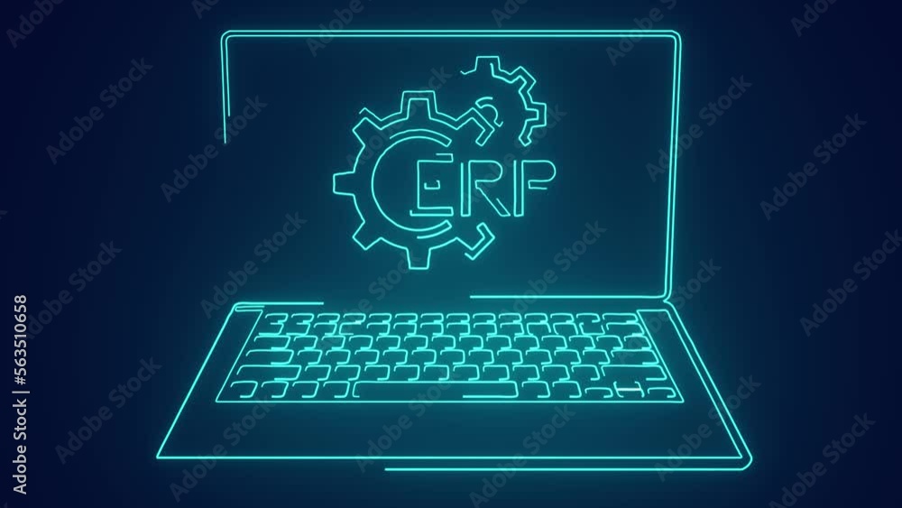 ERP enterprise resource planning in business management concept ...