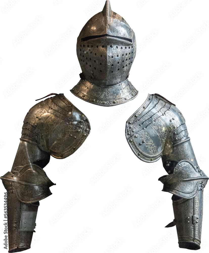 Isolated PNG cutout of a medieval knight armor on a transparent ...