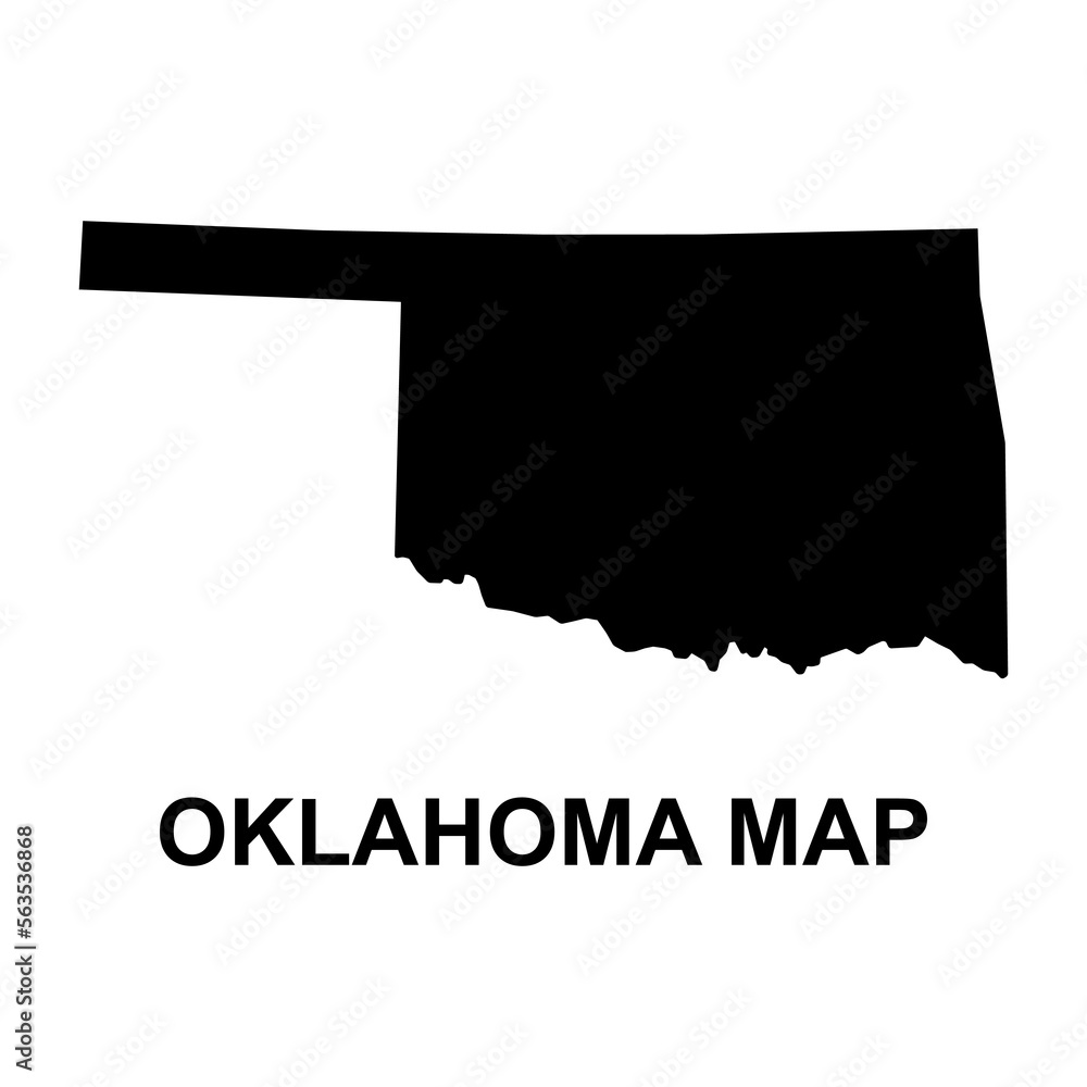 Oklahoma map shape, united states of america. Flat concept icon symbol ...
