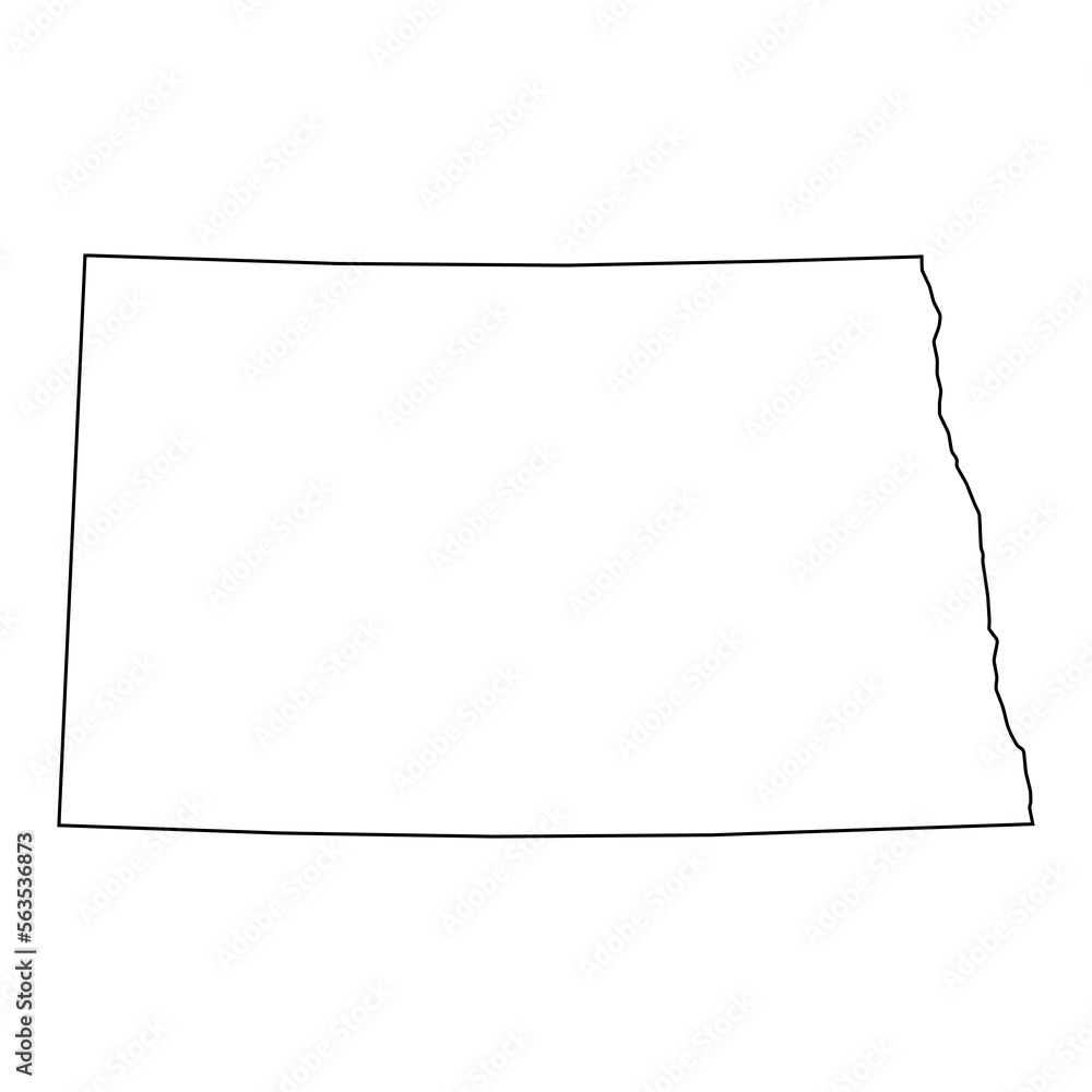 North Dakota map shape, united states of america. Flat concept icon ...