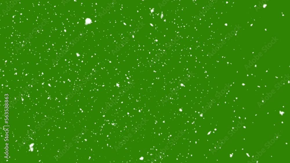Snow falling on green screen background Stock Video | Adobe Stock
