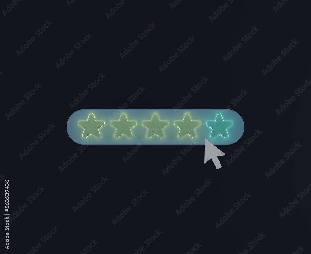 Illuminate glow five stars rating scale for satisfaction feedback ...