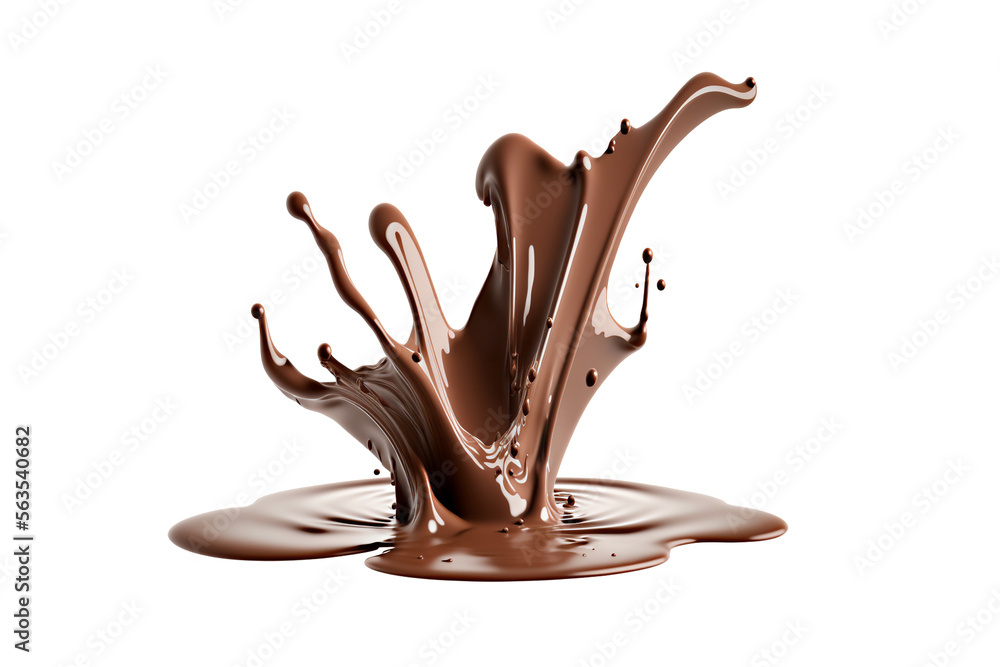 Chocolate splash isolated transparency background.Generative AI Stock ...
