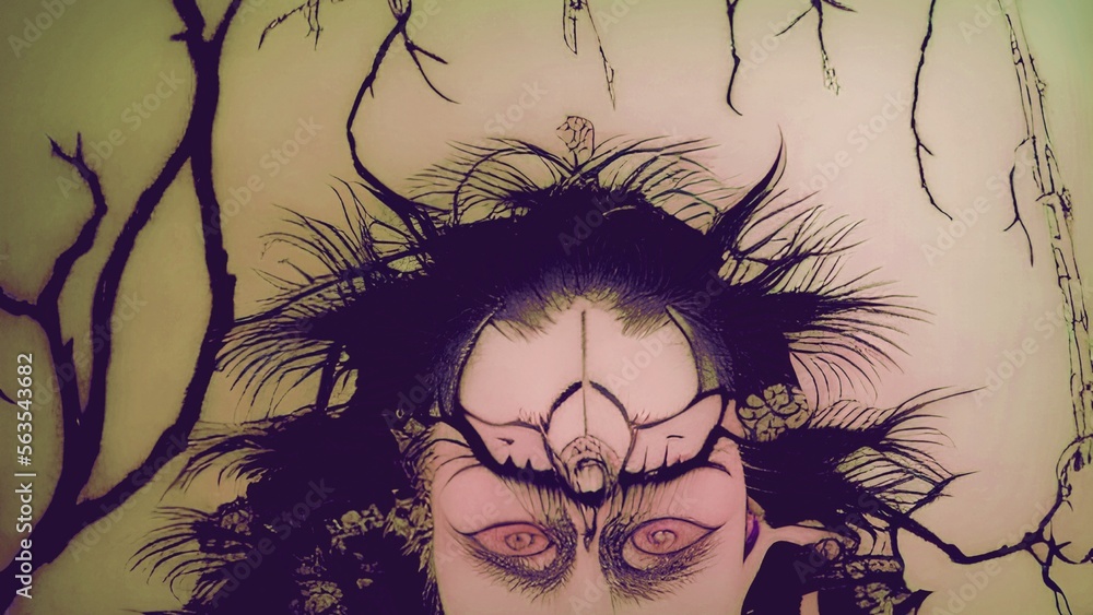 frightening scenes, terror, horror, murder, death, devastation, (ukiyo ...