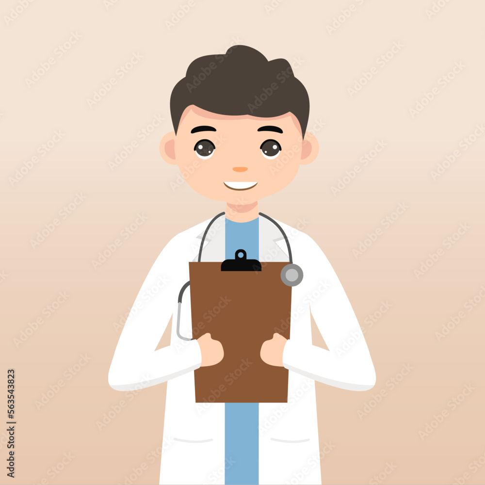 Front view animated character. Doctor character creation with face ...