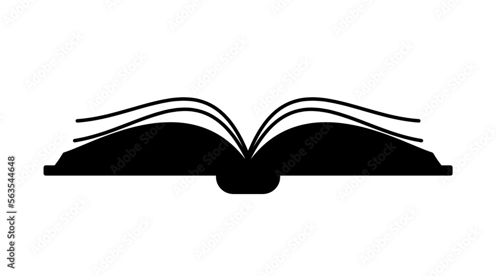 open book icon set on transparent background. Book open with pages on ...