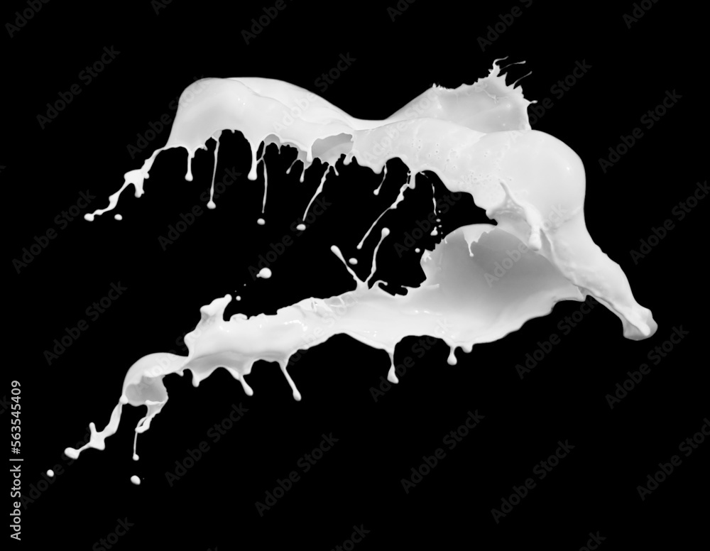 Pure milk splash isolated on black background. Royalty high-quality ...