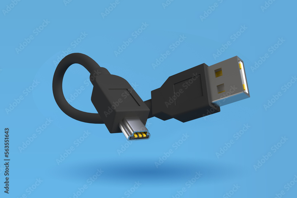 Illustrazione Stock The icon of a wired adapter from a large connector ...