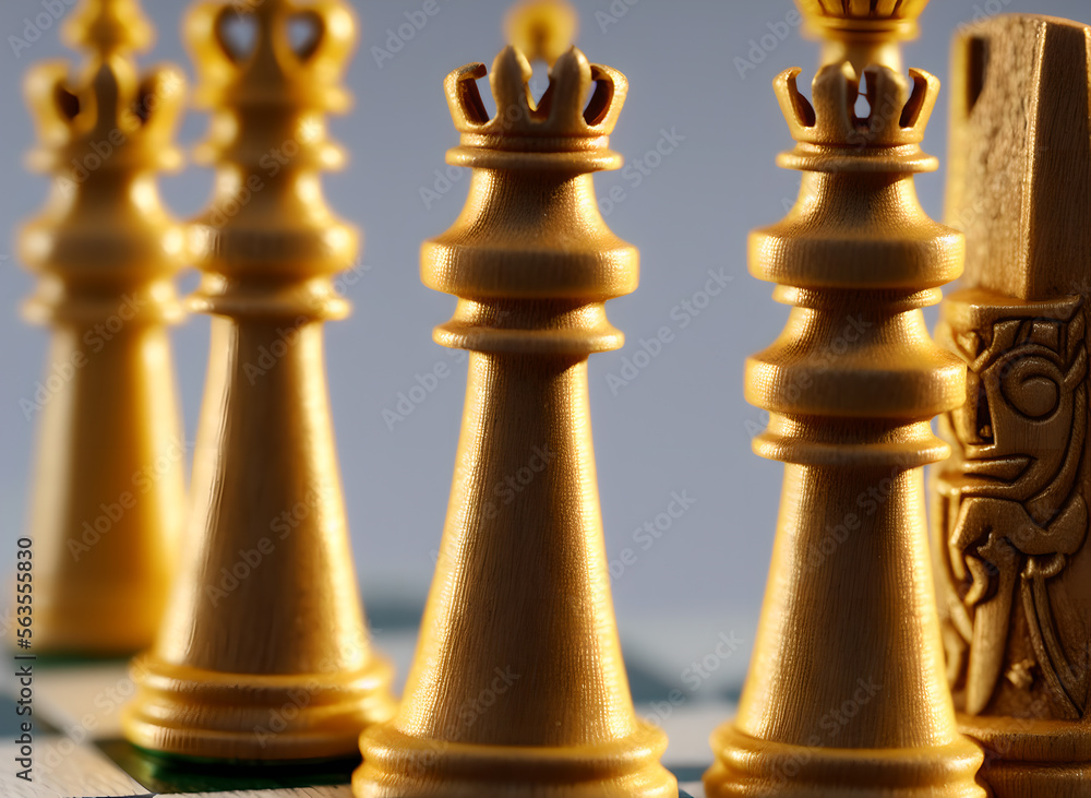 Chess drawing. Chessboard. Chess figures photo. Various black and white ...