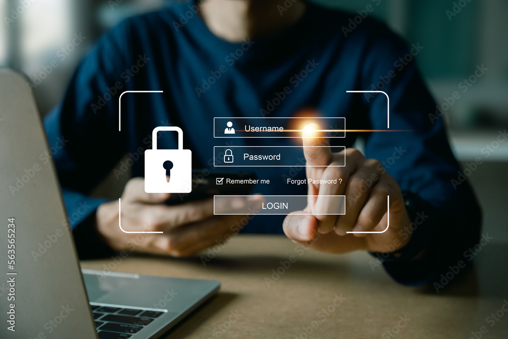 cybersecurity login with username and password , user privacy security ...