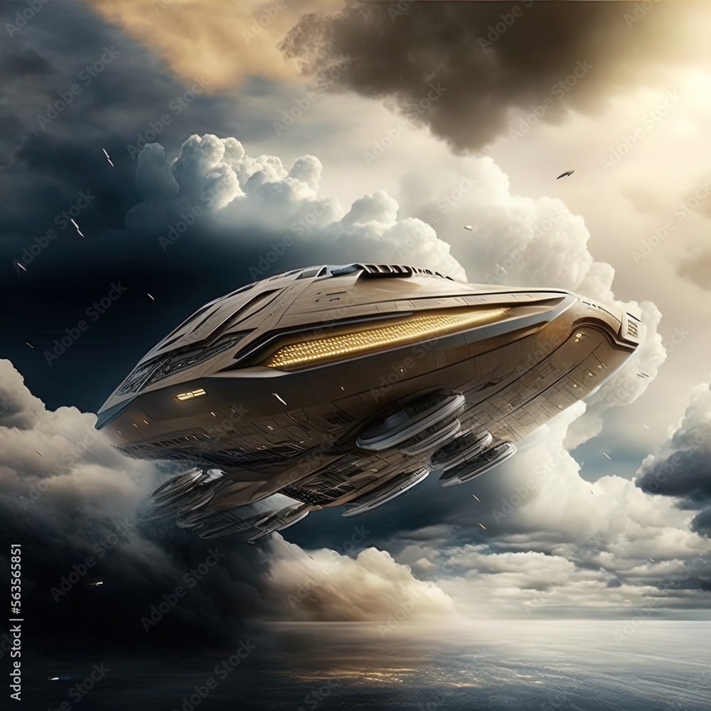 Alien fighter aircraft. Spaceship. Stock Illustration | Adobe Stock