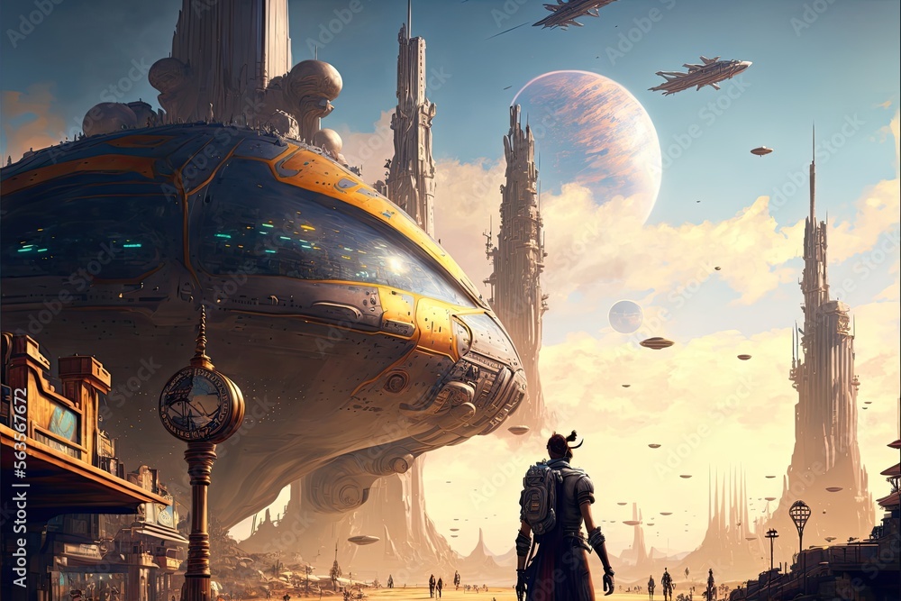 Wall art, wallpaper frame art, digital art style, comic style, outer ...