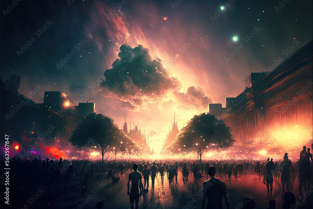 Wall art, wallpaper frame art, digital art style, comic style, outer ...