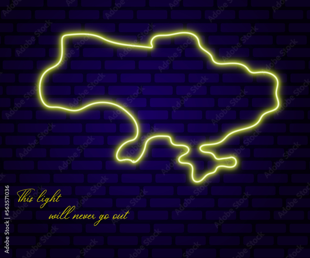 Map of Ukraine in neon Stock Vector | Adobe Stock