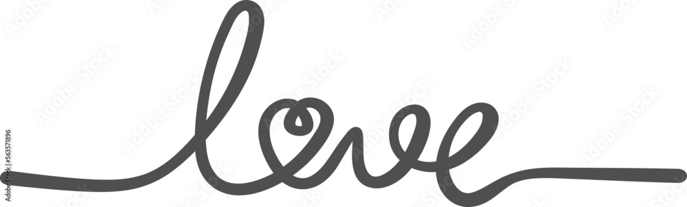 cute simple minimal love word doodle hand writing Stock Vector | Adobe ...