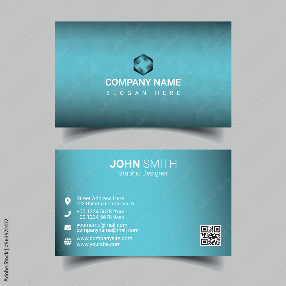 Professional business card design template for company or business. Two ...