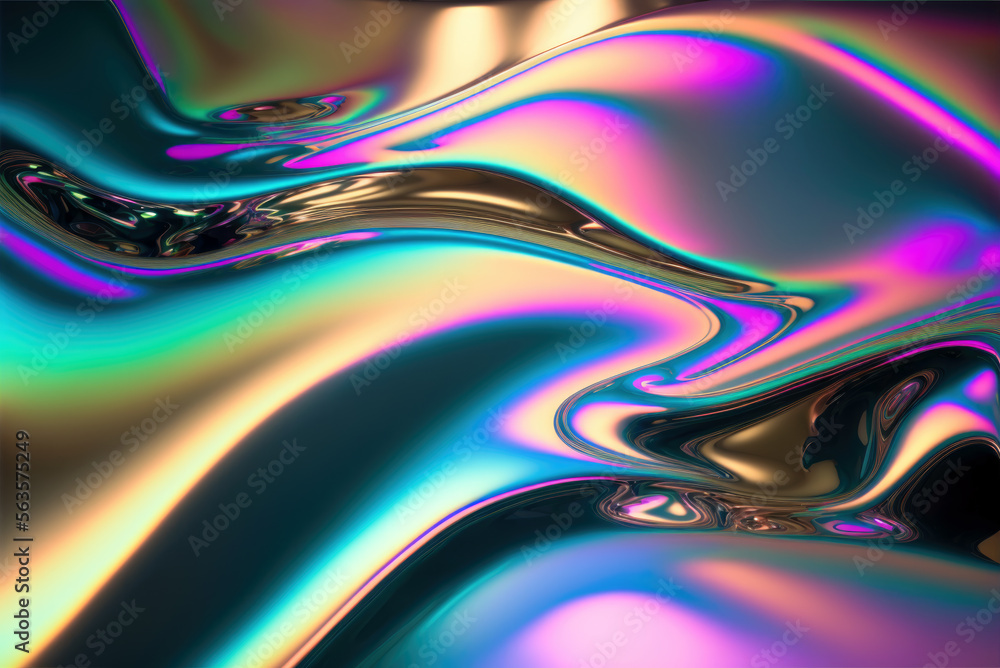 Abstract colorful holographic background, iridescent texture liquid 3d ...