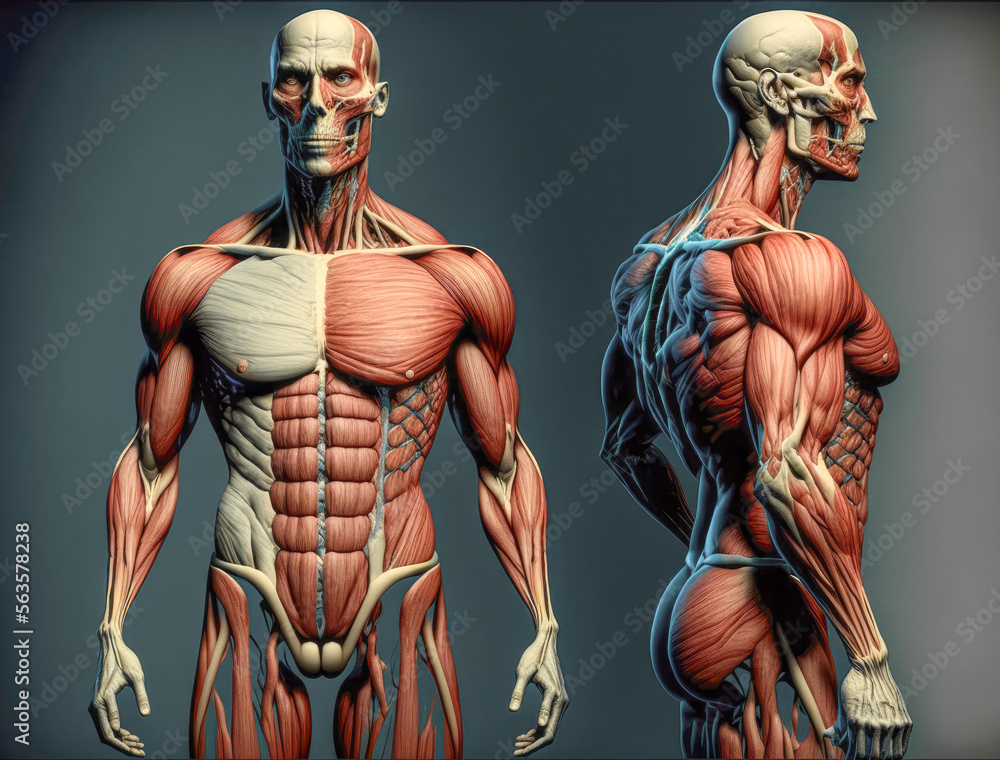 human body anatomy muscles - Illustration - Generative AI Stock ...