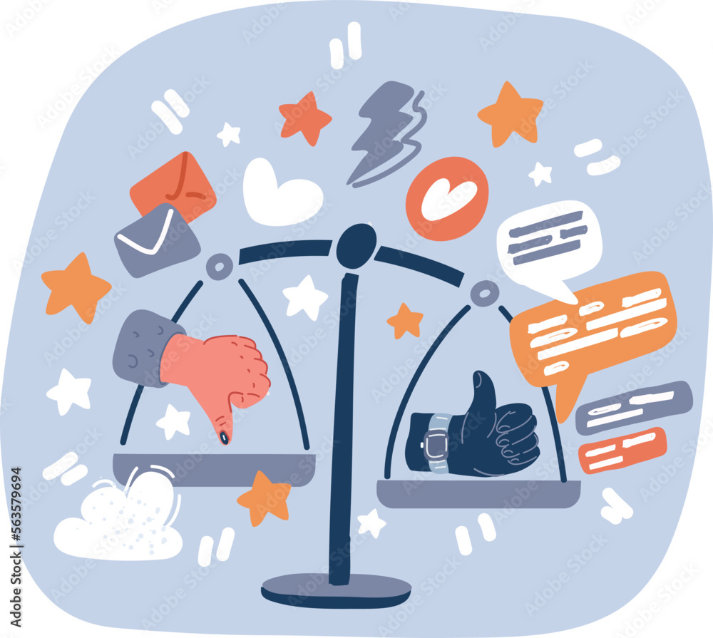 Vector illustration of The concept of balance on the scales is the ...