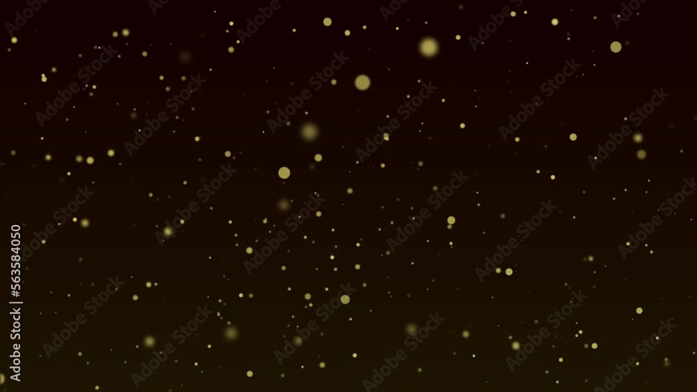 Beautiful Gold Glitter Floating Dust Particles with Flare on Black ...