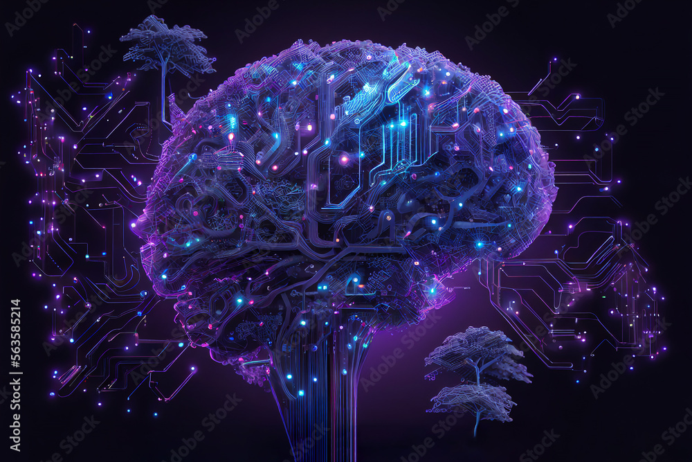 Human brain showing Intelligent thinking processing through the concept ...