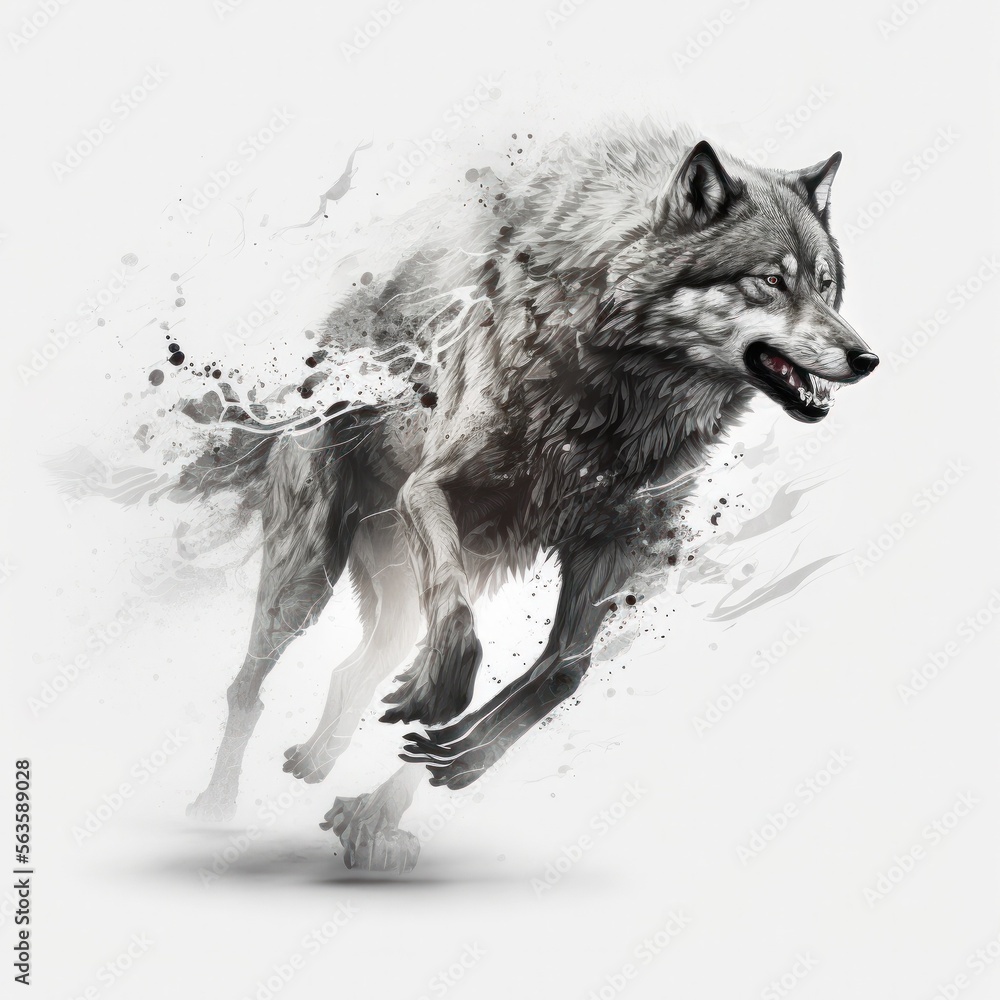Wolf Attacking Drawing