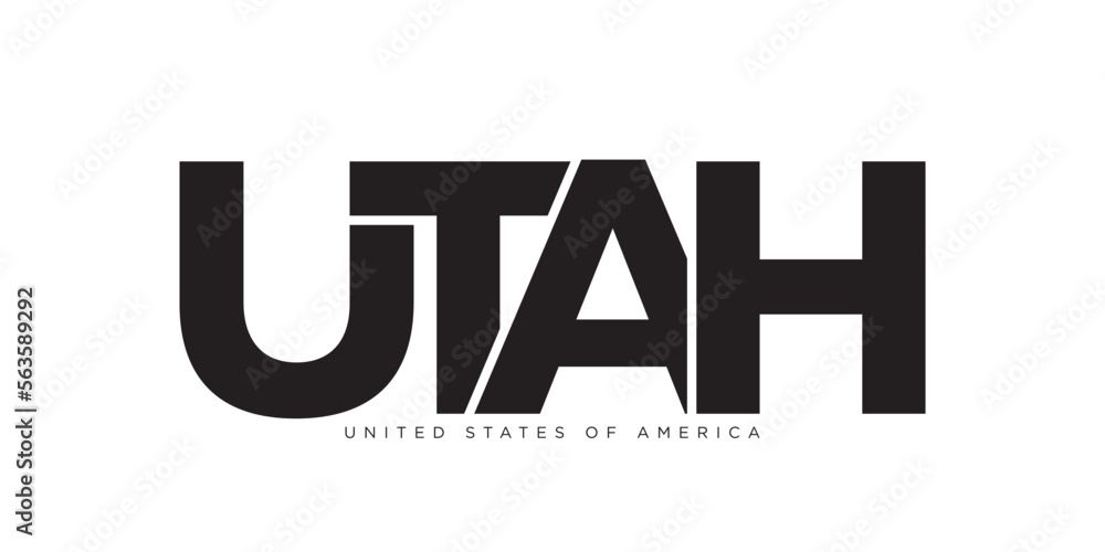Utah, USA typography slogan design. America logo with graphic city ...