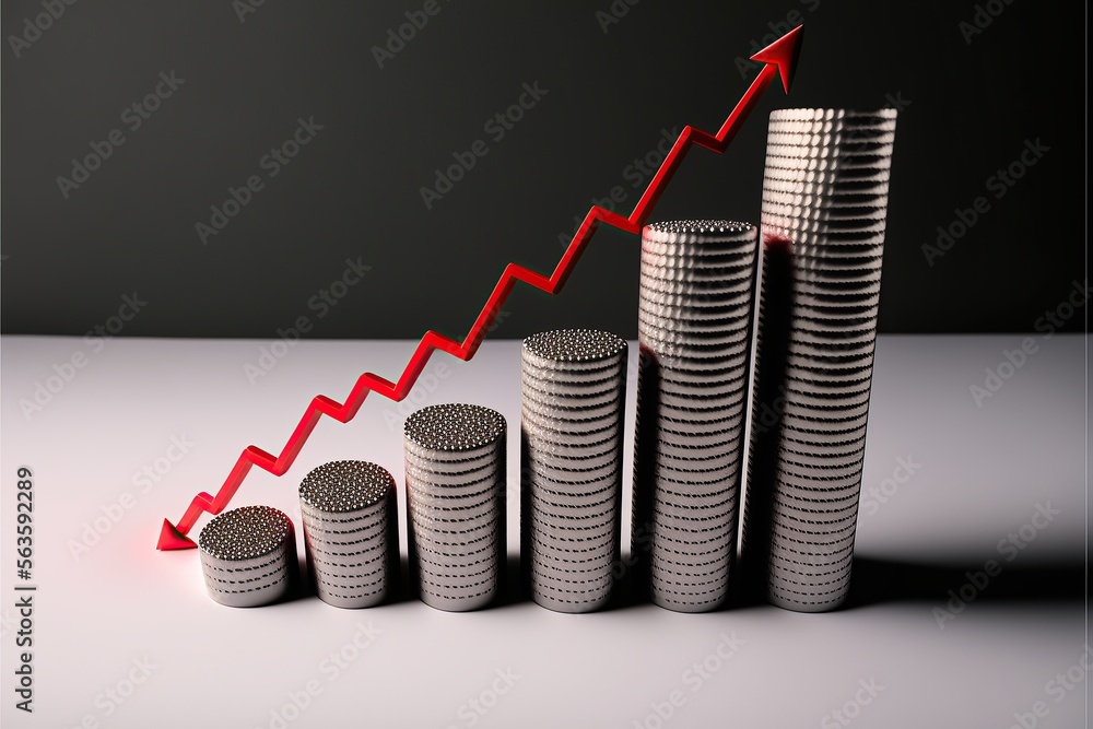 Silver coin graph Stock Illustration | Adobe Stock