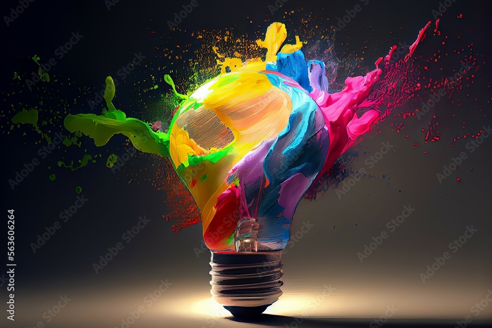 Bright Ideas: A Concept Illustration of a Bulb Emitting RGB Light as a ...