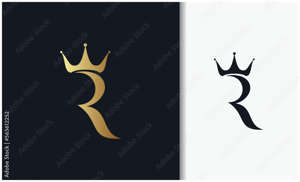 Letter R crown logo Stock Vector | Adobe Stock