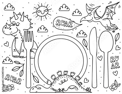 Place Setting Coloring Page